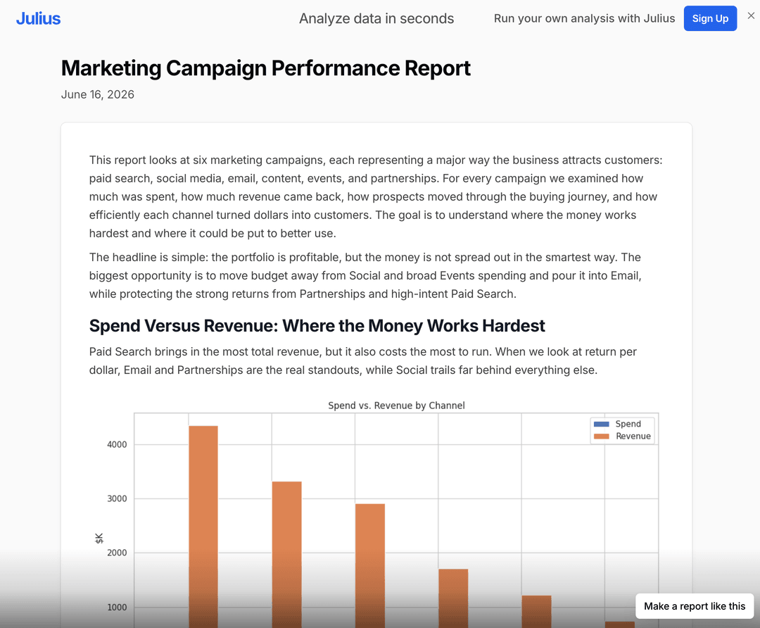 AI Report Generator – Turn Data into Reports | Julius AI